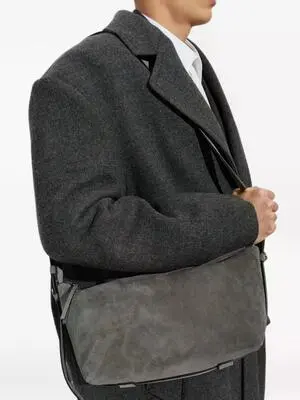 Moschino Suede Messenger Bag - Grey