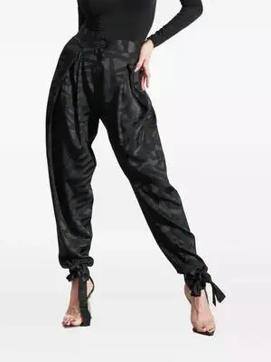 TESSITURA BODY COUTURE Tapered Adjustable-ankle Trousers - Black