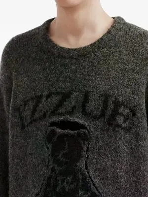 Izzue Logo-intarsia Bear-motif Sweater