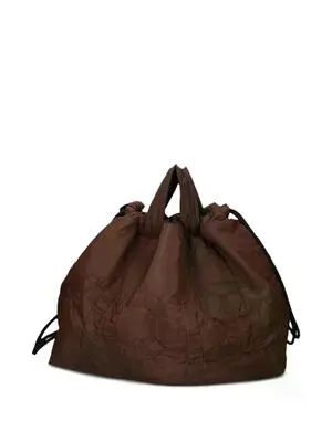 VIC MATIE Quilted Drawstring Tote Bag - Brown