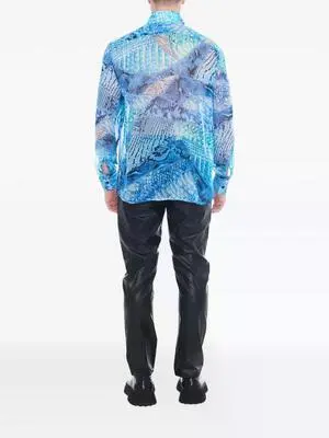 TESSITURA BODY COUTURE Snakeskin-print Silk Shirt