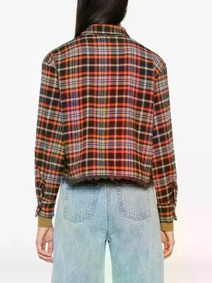 I BLUES Check-pattern Scalloped-edge Shirt