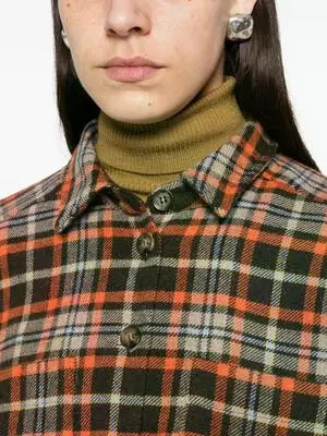 I BLUES Check-pattern Scalloped-edge Shirt