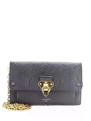 LOUIS VUITTON Vavin Chain Wallet Monogram Empreinte Leather Clutch Bag - Black