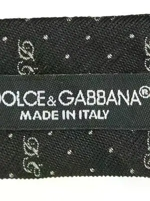 Dolce & Gabbana Monogram Skinny Tie - Black