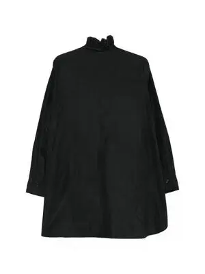 KATHARINA HOVMAN Ruffled-collar Long-sleeve Shirt - Black