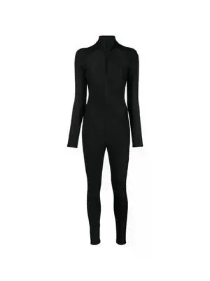 TESSITURA BODY COUTURE 3d Move Textured Long-sleeved Fitted Jumpsuit - Black