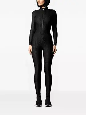 TESSITURA BODY COUTURE 3d Move Textured Long-sleeved Fitted Jumpsuit