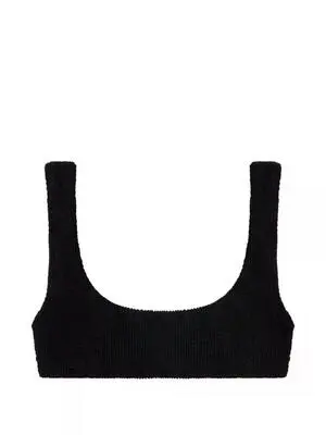 REINA OLGA Ginny Crinkled Bikini Top - Black