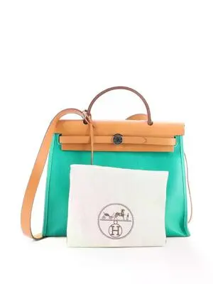 Hermès Herbag Zip Berline Vache Canvas And Leather 31 Shoulder Bag