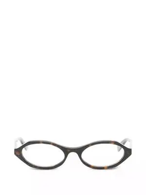 Alexander McQueen Oval-frame Glasses - Brown
