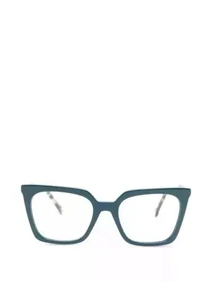Carolina Herrera Tortoiseshell-effect Logo-plaque Glasses - Blue