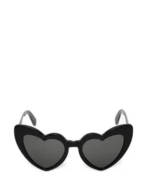 Saint Laurent Loulou Heart-frame Sunglasses - Black