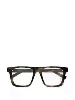 Gucci Tortoiseshell-effect Square-frame Glasses - Brown