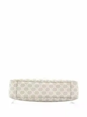 Gucci Emblem Gg Coated Canvas With Leather Medium Shoulder Bag
