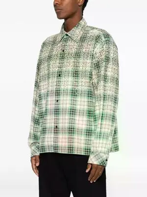 Amiri Crystal Western Oversized Flannel Shirt