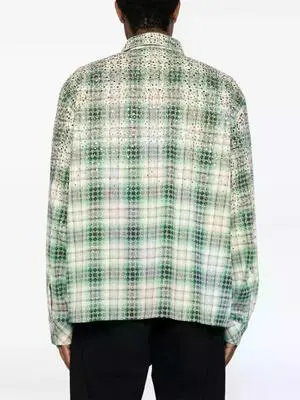 Amiri Crystal Western Oversized Flannel Shirt