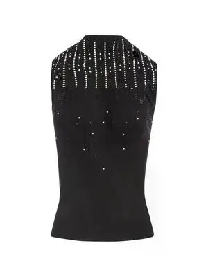FRACOMINA Rhinestone-embellished Floral-appliqué Top