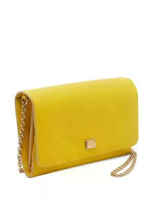 Dolce & Gabbana Saffiano Leather Flap Bag - Yellow