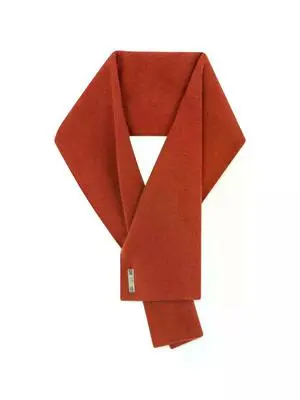 MOORER Logo-plaque Knitted Scarf - Orange