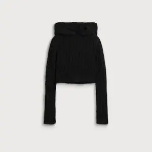 Rick Owens Long Sleeve Crop Hood Top - Black