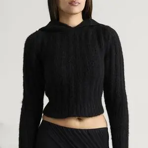 Rick Owens Long Sleeve Crop Hood Top