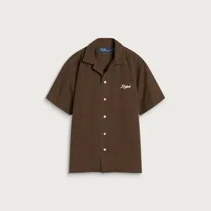 Polo Ralph Lauren Chain Stitched Open Collar Shirt - Cooper Brown