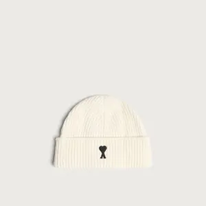 AMI Paris Merino Wool Adc Beanie - Nut/black