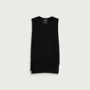 Y3 Knit Fringe Vest - Black