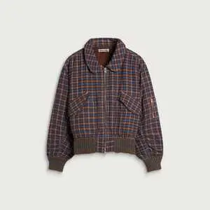 STORY MFG. Hand Woven Check Grain Bomber Jacket - Room Check