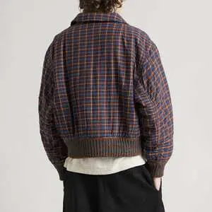 STORY MFG. Hand Woven Check Grain Bomber Jacket