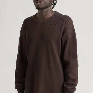 SNOW PEAK Heavyweight Waffle Pullover - Dark Brown