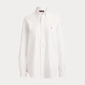 Ralph Lauren Pink Pony Cotton Oxford Shirt White