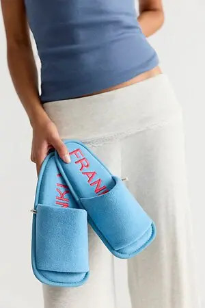 FRANKLY Terry Square Slippers - Blue