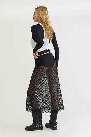 SPELL Serpent Lace Maxi Skirt