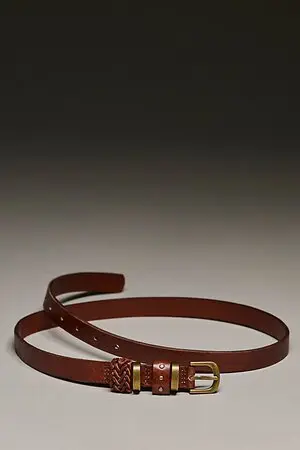 Free People We The Free Braided Slim Belt Cognac