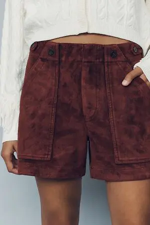 PILCRO Henri Faux Suede Camper Shorts