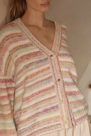 LYREBIRD Striped Slouchy Cardigan