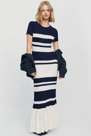 Maeve Ruffle-hem Sweater Midi Dress