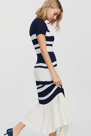 Maeve Ruffle-hem Sweater Midi Dress