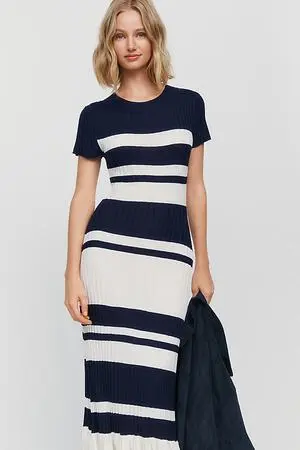 Maeve Ruffle-hem Sweater Midi Dress