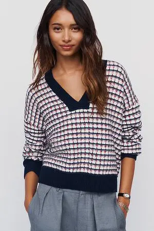 Maeve Cotton Wool Blend V Neck Sweater