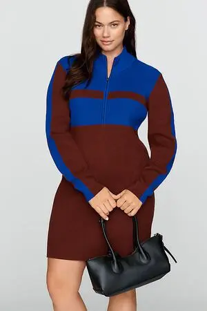 Maeve Quarter Zip Knit Mi Dress