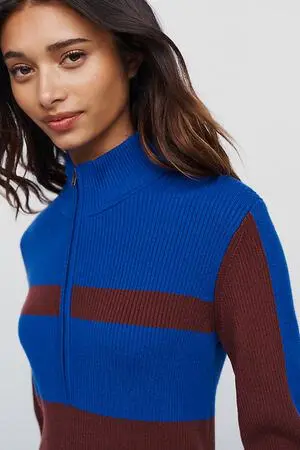 Maeve Quarter Zip Knit Mi Dress