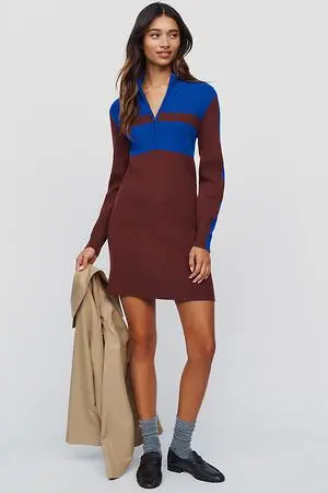 Maeve Quarter Zip Knit Mi Dress