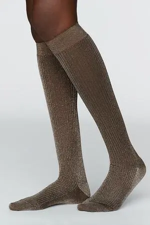 Anthropologie Lurex Knee High Socks