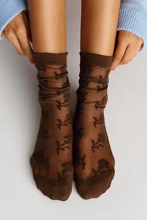 Anthropologie Sheer Socks - Chocolate