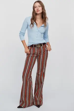 Wrangler 70s High Rise Flare Striped Jeans - Desert Disco