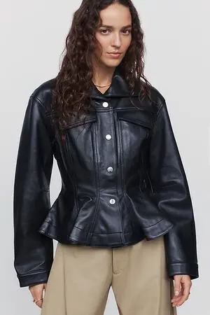 Anthropologie Peplum Trucker Jacket