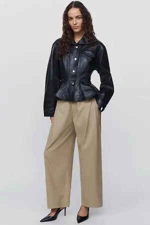 Anthropologie Peplum Trucker Jacket